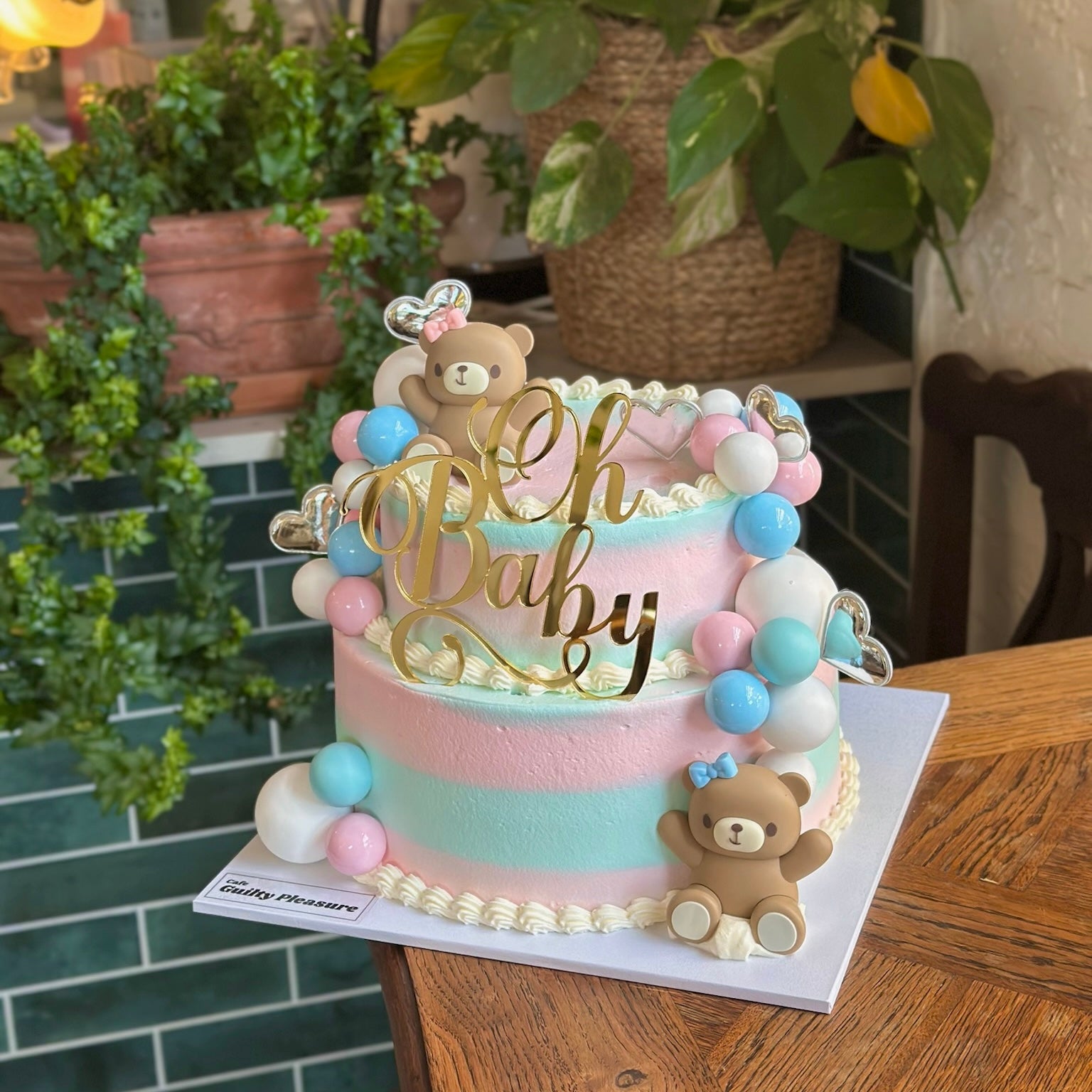 Gender Reveal Teddy Cake (Whole) | Cafe Guilty Pleasure