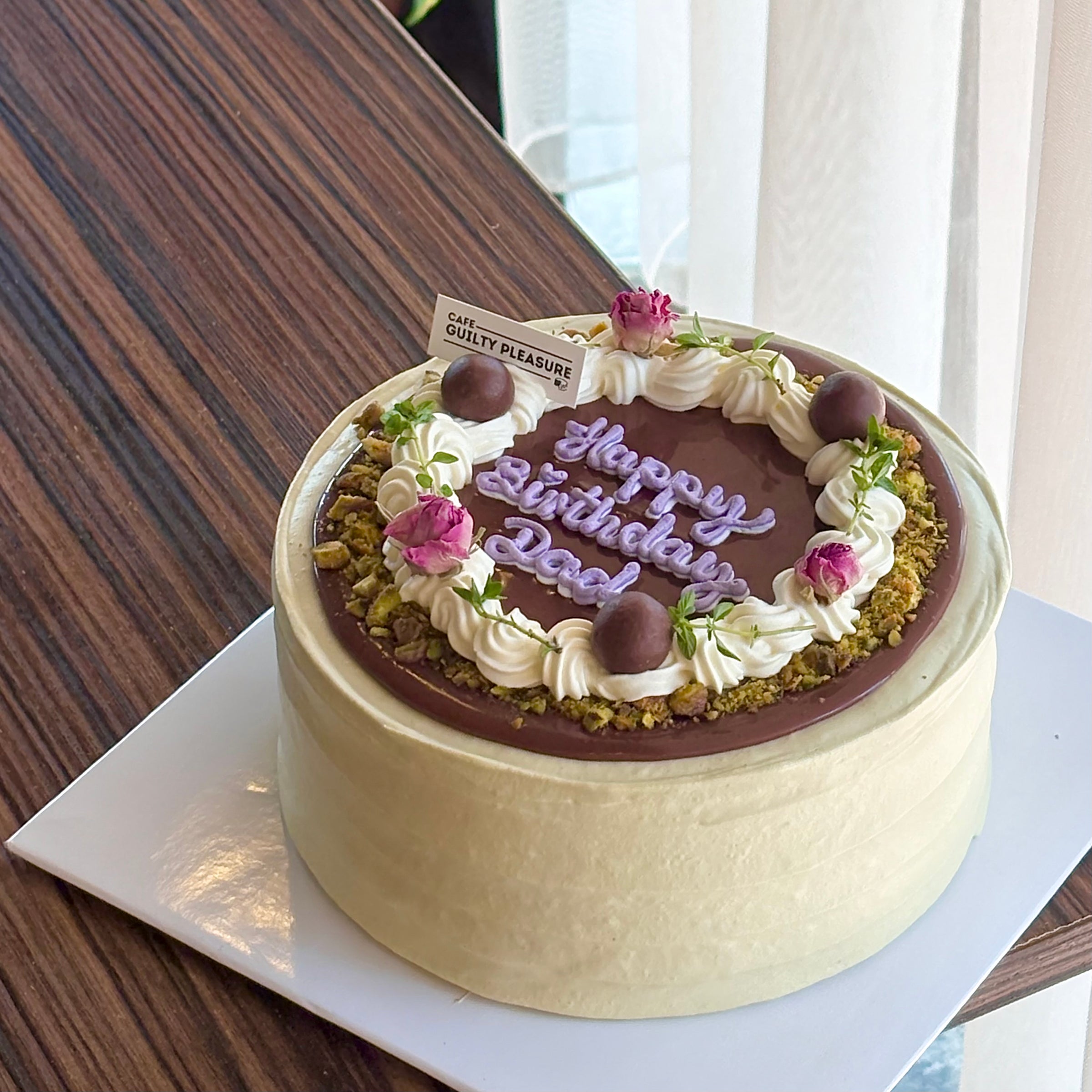 Chocolate Pistachio Cake (Whole) | Cafe Guilty Pleasure