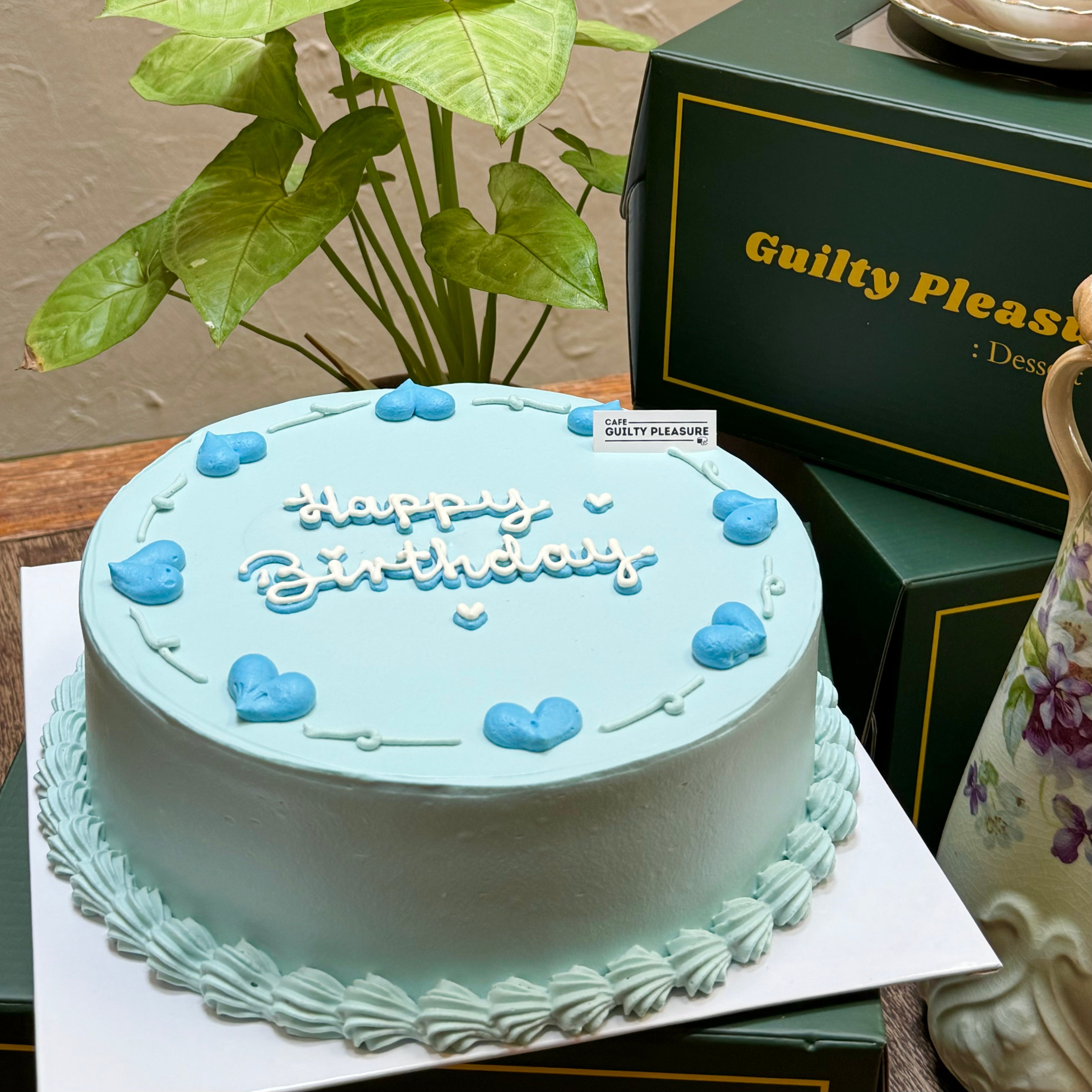 Blue Heart Cake (Whole) | Cafe Guilty Pleasure