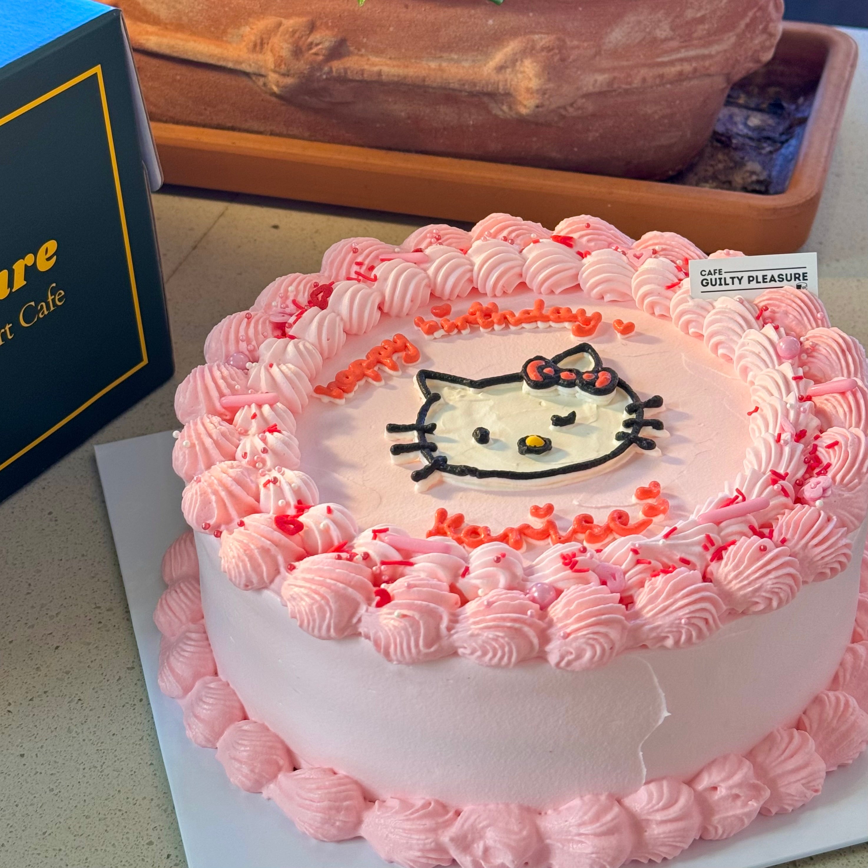 Pink Kitty Cake (Whole) | Cafe Guilty Pleasure