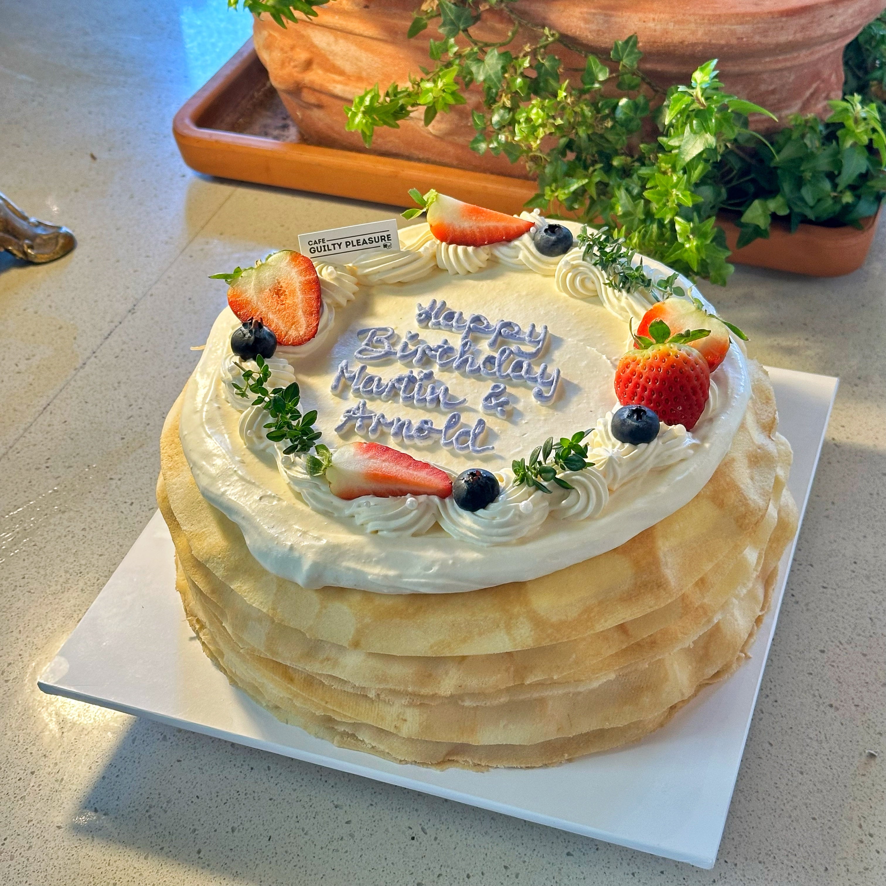 Strawberry Crepe Cake (Whole) | Cafe Guilty Pleasure